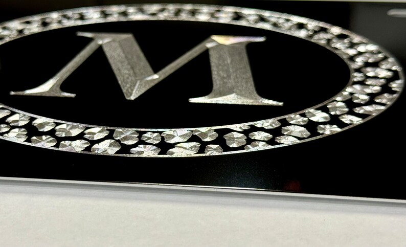 Custom Leopard Monogram License Plate Car Tag Diamond Etched Engraved ...