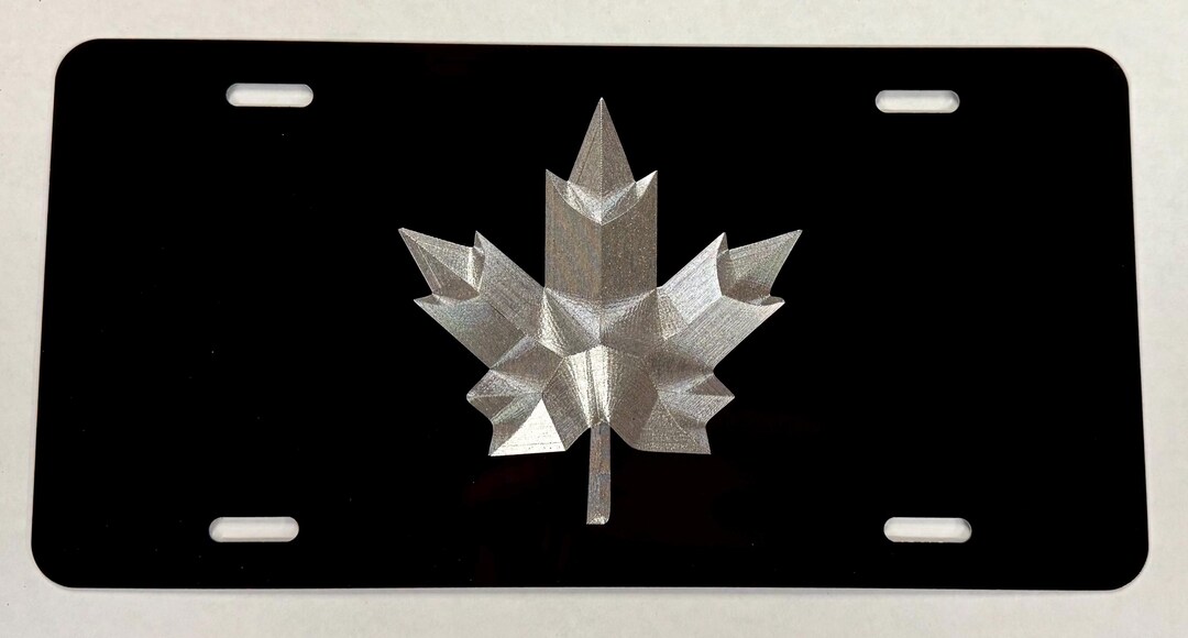 Canadian Canada Flag License Plate Car Tag Diamond Etched Engraved on ...