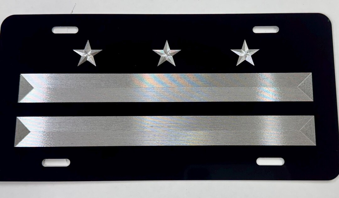 Washington DC Flag License Plate Car Tag Diamond Etched Engraved on ...