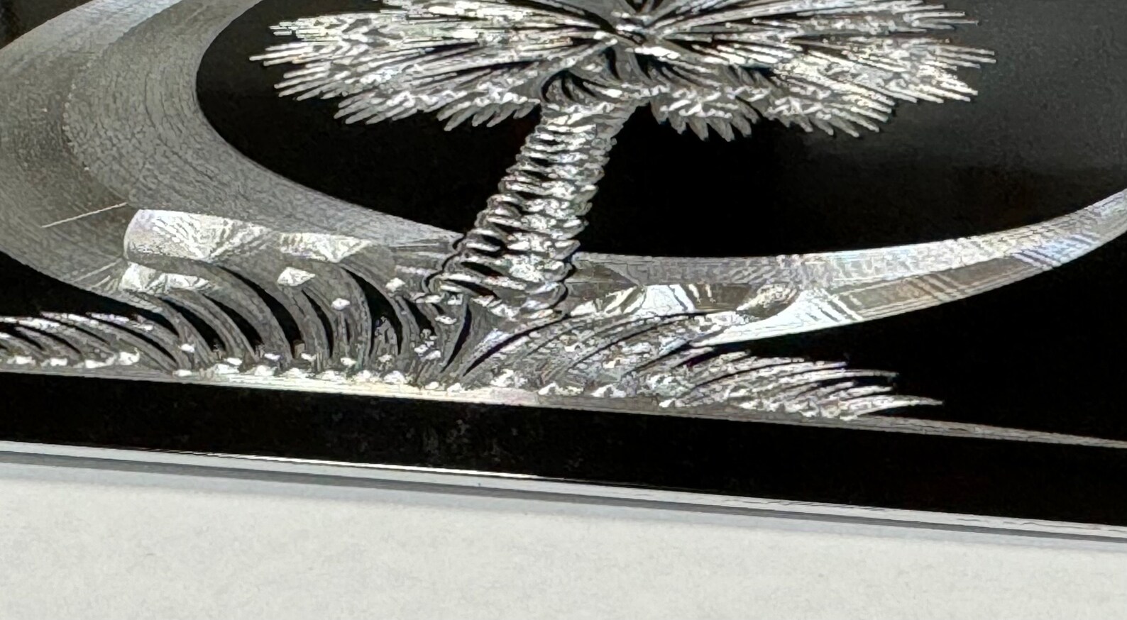 SC Palmetto Palm Tree Moon License Plate Car Tag Diamond Etched ...