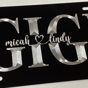 Engraved Custom GIGI With Personalized Names License Plate Car Tag ...