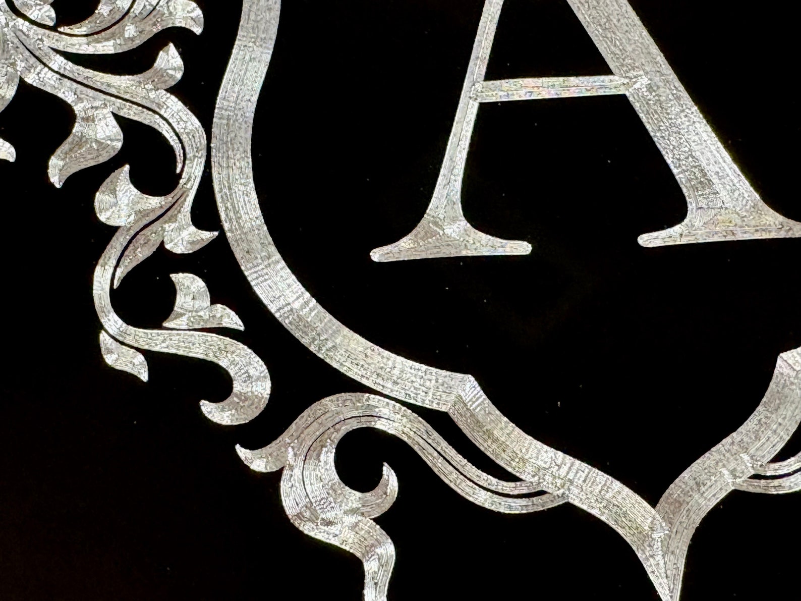 Custom Letter Leaf Crest License Plate Car Tag Diamond Etched Engraved ...