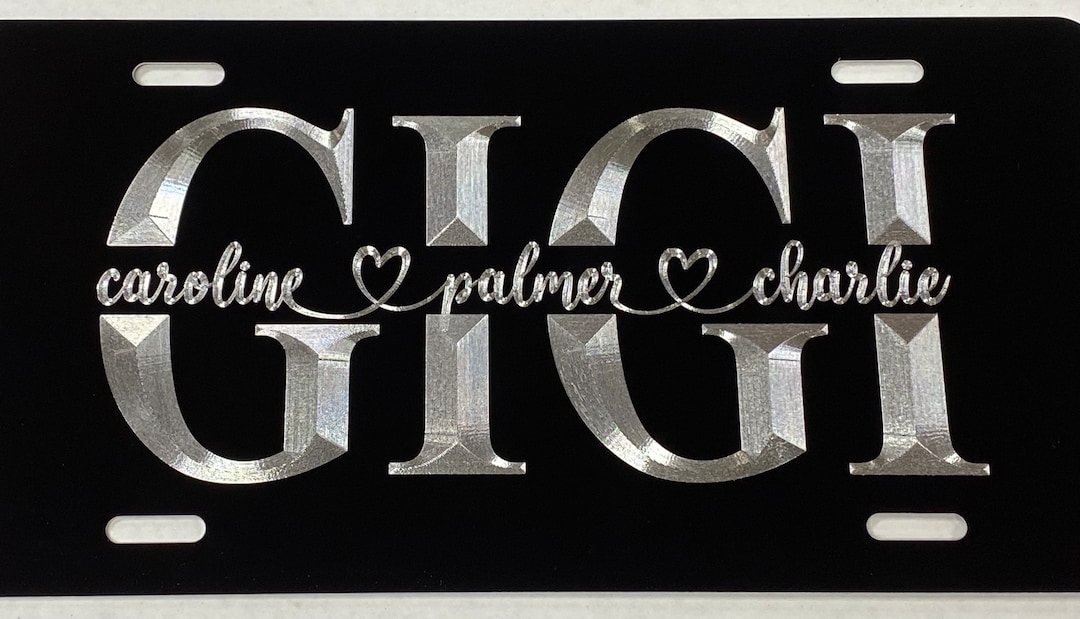 Engraved Custom GIGI With Personalized Names License Plate Car Tag ...