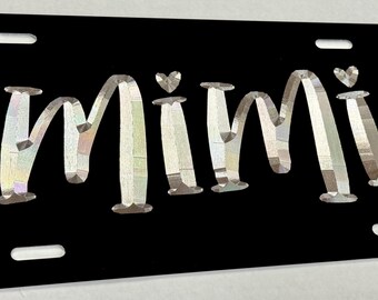 GIGI License Plate Car Tag Diamond Etched Engraved on Black Aluminum ...