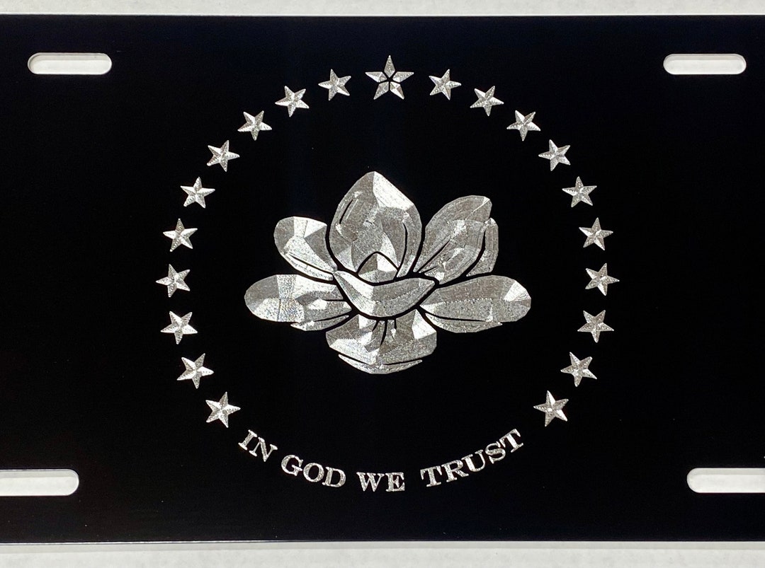 Engraved Mississippi MS State New Flag Diamond Etched License Plate ...