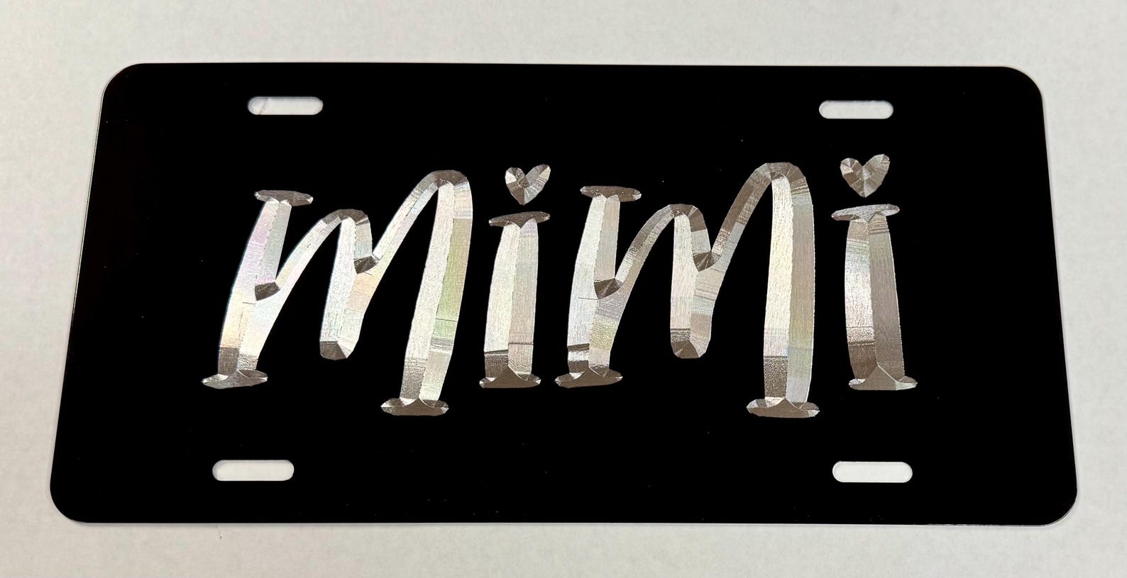 Engraved Mimi License Plate Front Vanity Car Tag Diamond Etched on ...