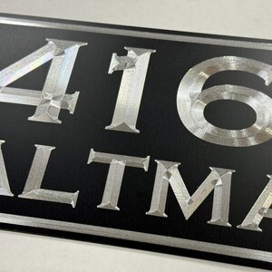 House Number Address Reflective Sign Mailbox Plaque Diamond Etched ...