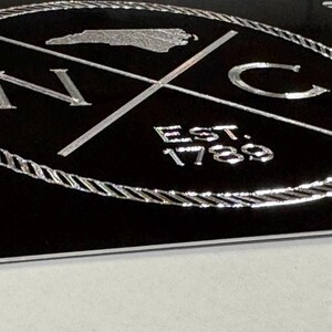 NC North Carolina State License Plate Car Tag Diamond Etched on Black ...