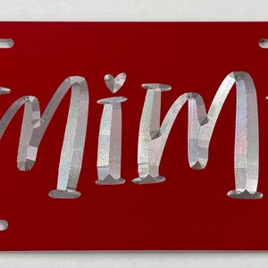 Engraved Mimi License Plate Front Vanity Car Tag Diamond Etched on ...