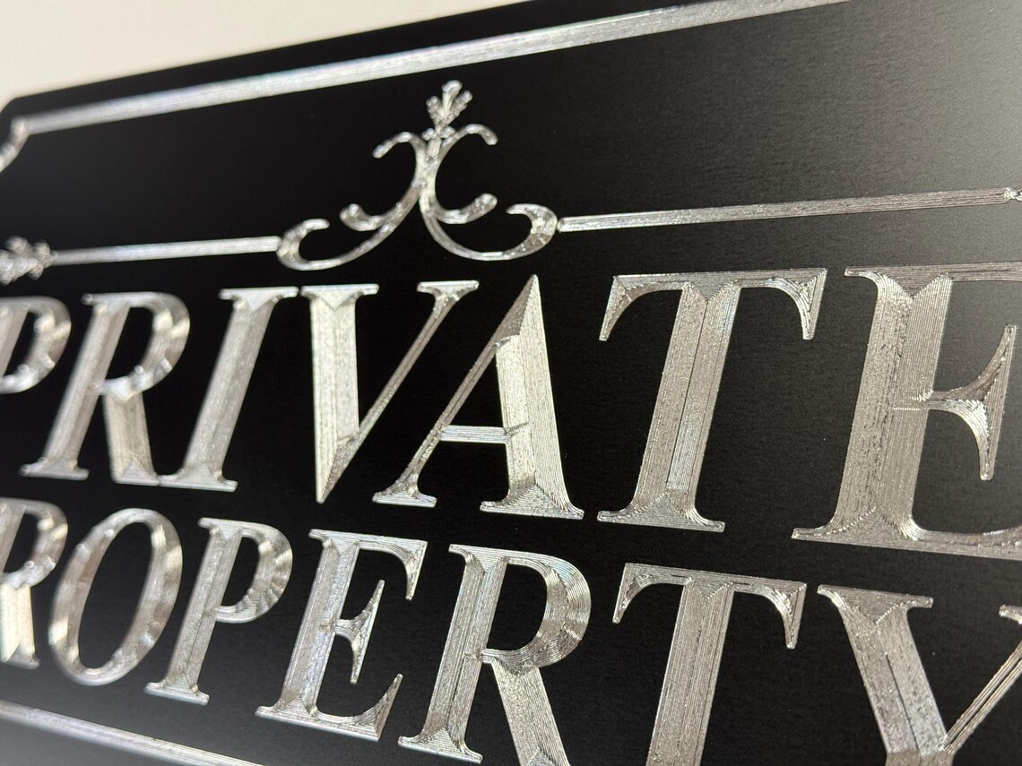 Private Property No Trespassing Sign Diamond Etched Engraved on ...