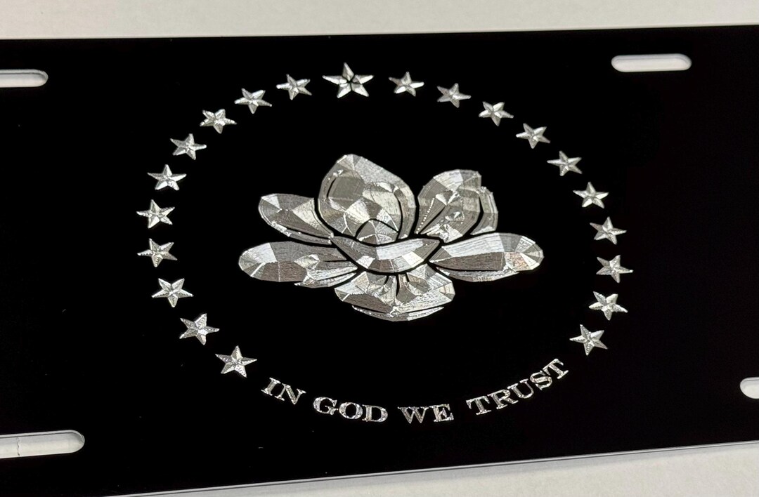 Engraved Mississippi MS State New Flag Diamond Etched License Plate ...