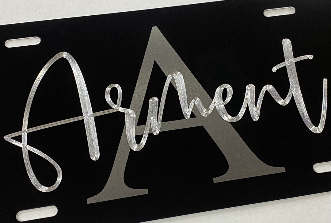 Custom Personalized Combo Laser Engraved Initial and Diamond Etched ...