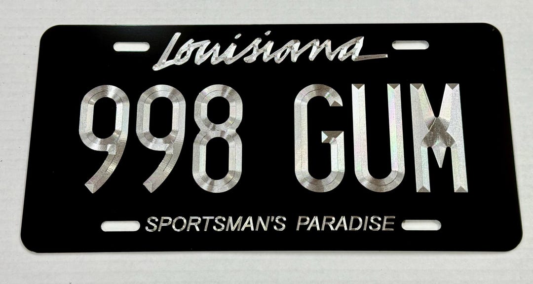 Louisiana LA State License Plate Front Car Tag Custom Diamond Etched ...