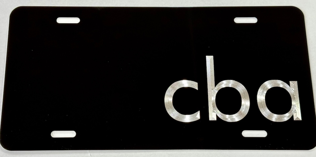 Modern Monogram License Plate Car Tag Diamond Etched Engraved on ...