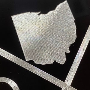 Ohio State Flag License Plate Car Tag Diamond Etched Engraved on Black ...