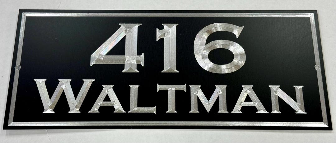 House Number Address Reflective Sign Mailbox Plaque Diamond Etched ...