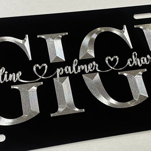 Engraved Custom GIGI With Personalized Names License Plate Car Tag ...