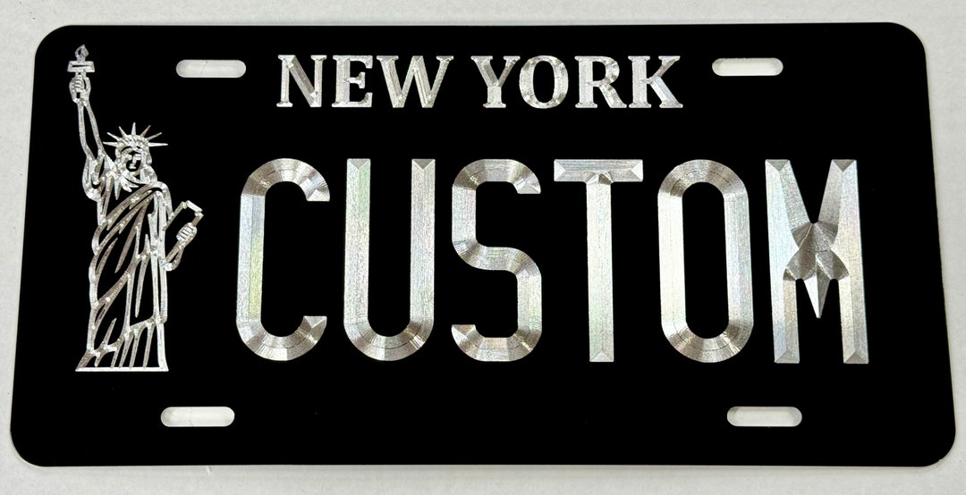 New York NY State License Plate Front Car Tag Custom Diamond Etched ...