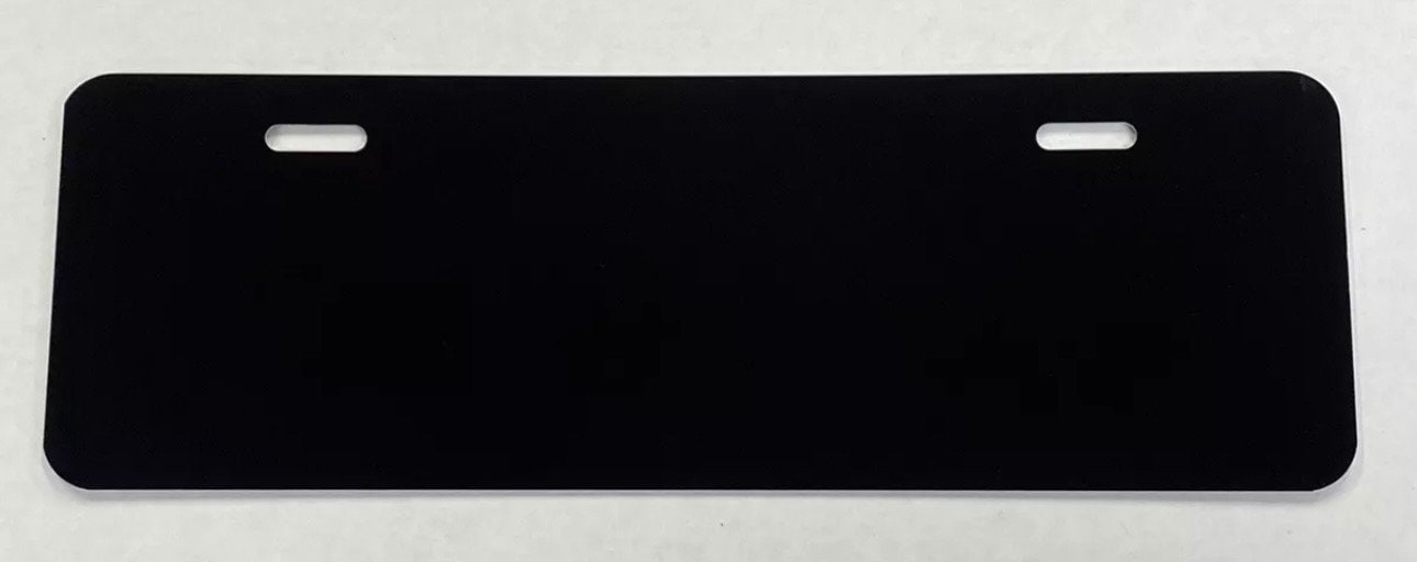 License Plate Car Tag Blank 12x4 Half Size Aluminum Metal Gloss Black ...