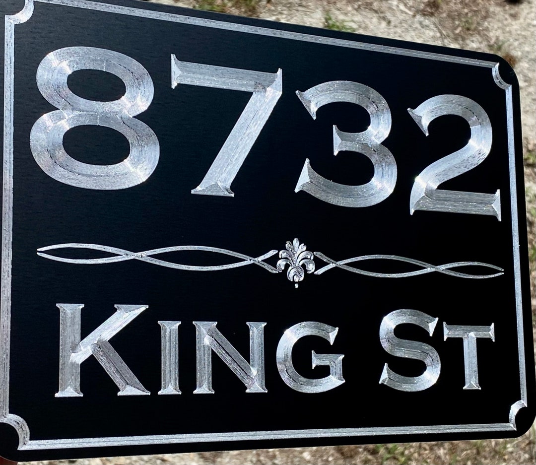 Silver Engraved Custom Personalized Your House Number Street Address ...