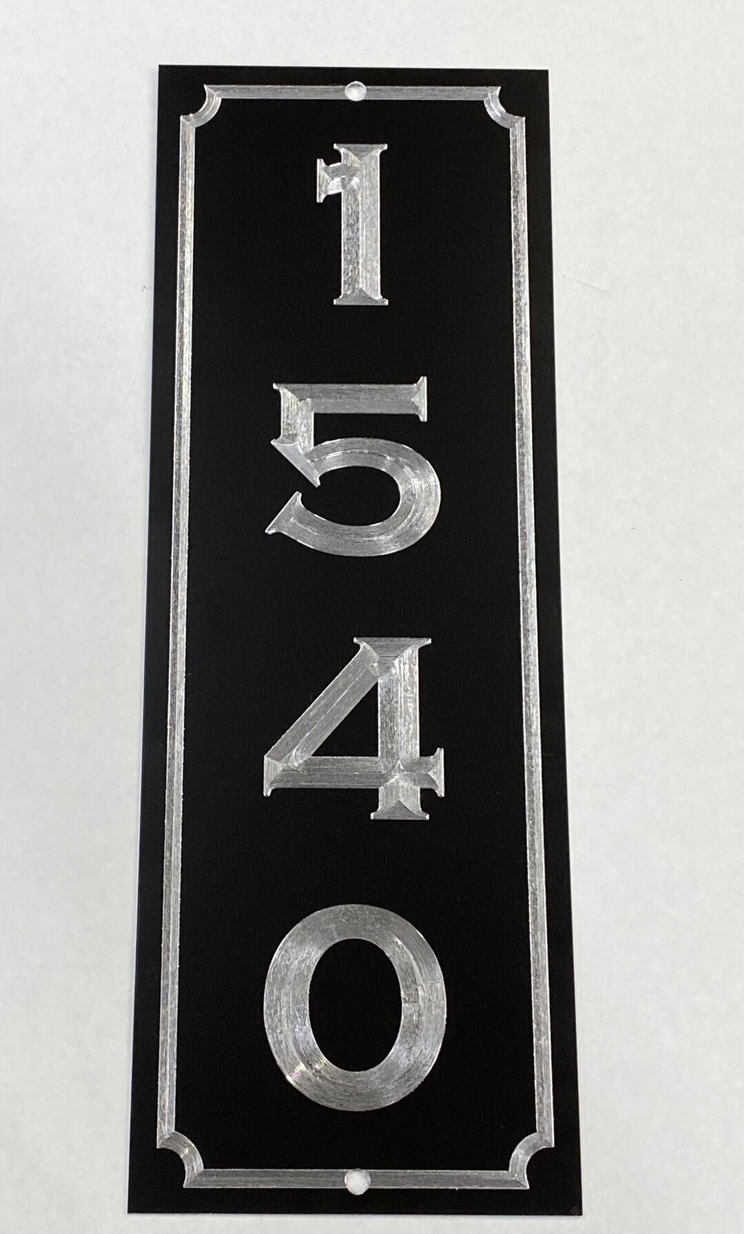 House Number Street Address Sign Diamond Etched Aluminum Metal Black ...