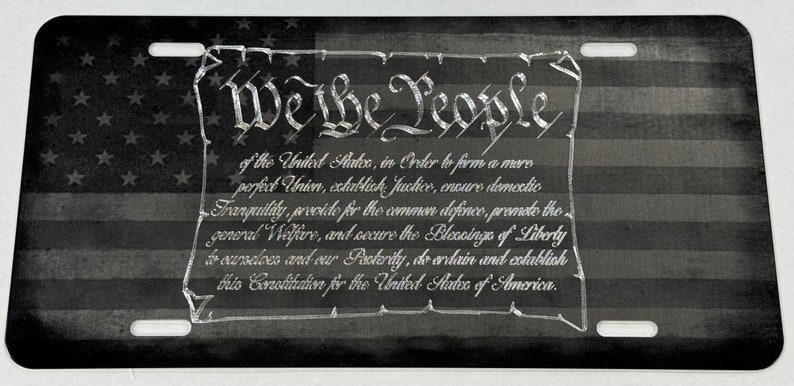 We the People Constitution Patriotic License Plate Car Tag Laser ...