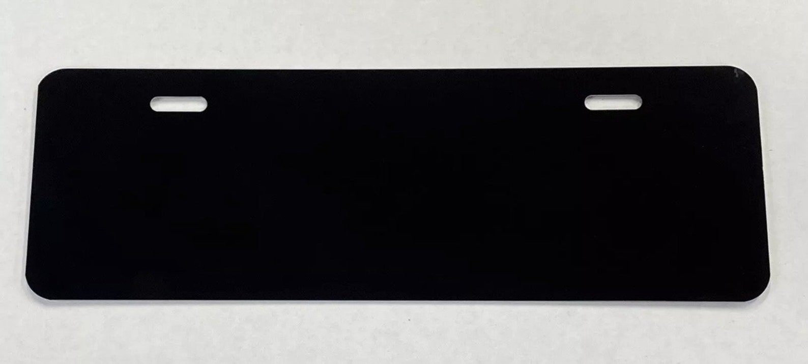 License Plate Car Tag Blank 12x4 Half Size Aluminum Metal Gloss Black ...