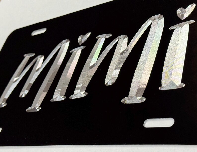 Engraved Mimi License Plate Front Vanity Car Tag Diamond Etched on ...