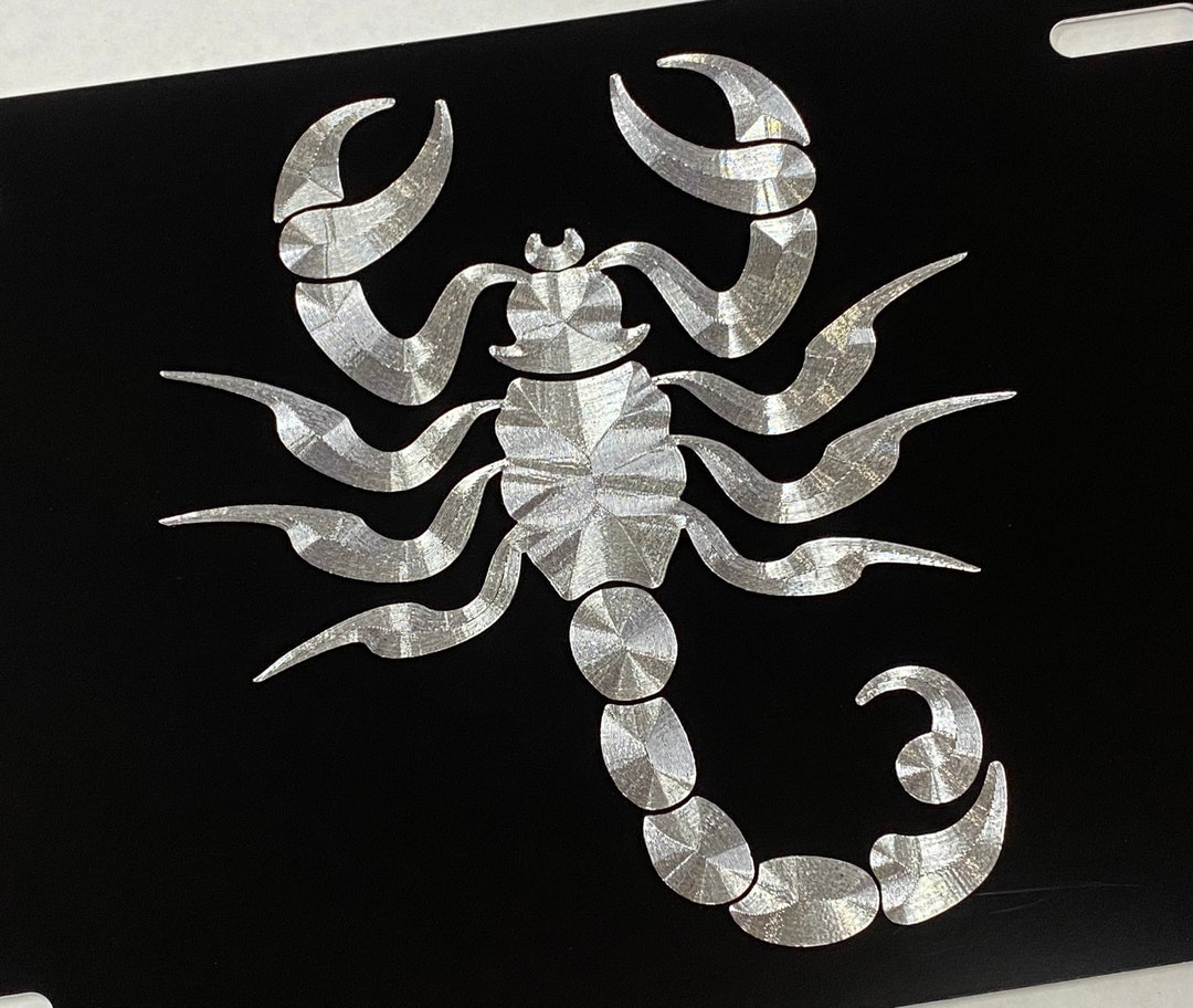 Scorpion License Plate Vanity Front Car Tag Diamond Etched / Engraved ...