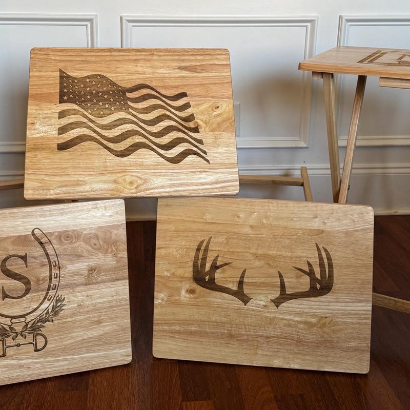 Wood Folding Tray Table Set - Etsy