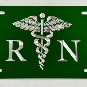 RN Registered Nurse License Plate Engraved Car Tag Silver Diamond ...