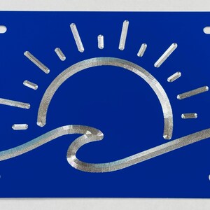 Sun Ocean Wave License Plate Vanity Front Car Tag Diamond Etched on ...