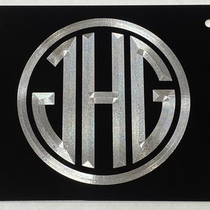 Engraved Custom Personalized Circle Monogram License Plate Car Tag ...
