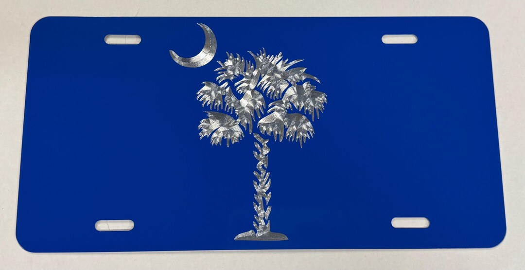 Engraved SC South Carolina State Palmetto Palm Tree License Plate Car ...