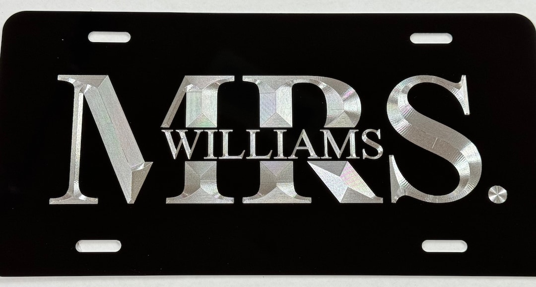 Custom Mrs. License Plate Vanity Front Car Tag Diamond Etched Engraved ...