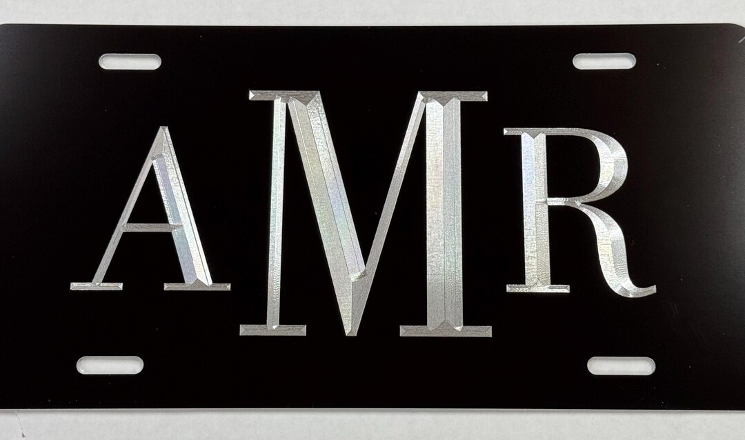 Engraved Custom Personalized Monogram License Plate Car Tag Diamond ...