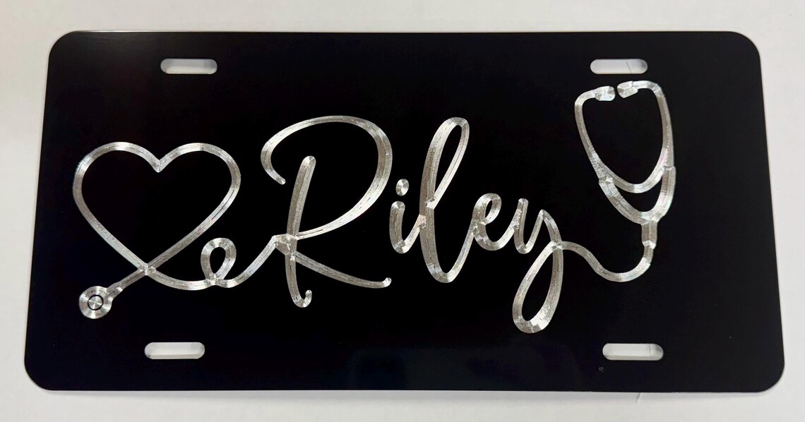 Custom Nurse License Plate RN LPN Car Tag Silver Diamond Etched ...