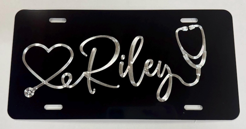 Custom Nurse License Plate RN LPN Car Tag Silver Diamond Etched ...