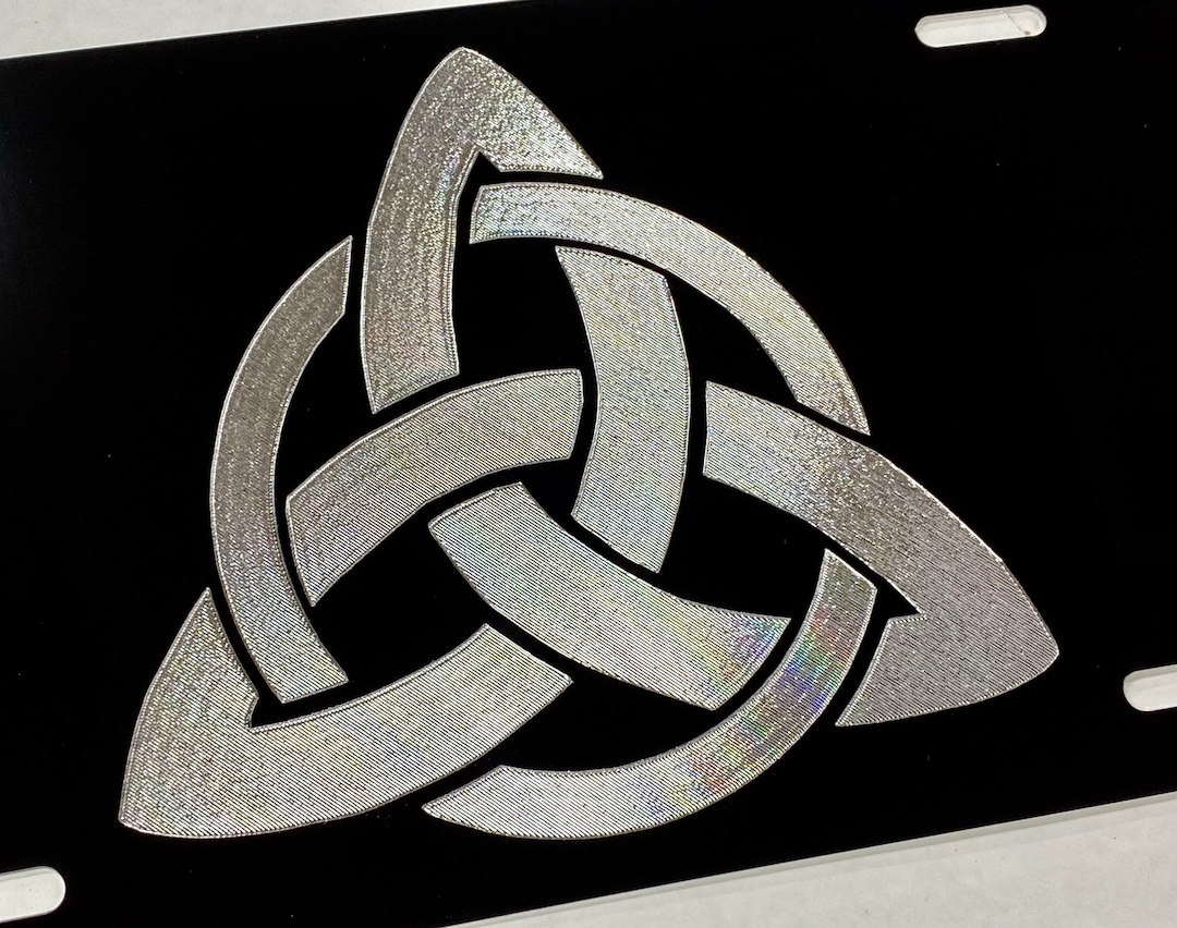 Triquetra Knot Celtic Car Tag Diamond Etched Engraved Front Vanity ...