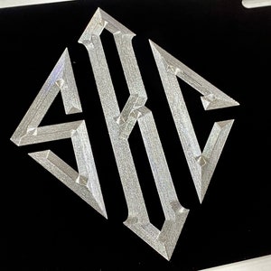 Engraved Custom Personalized Diamond Monogram License Plate Vanity ...