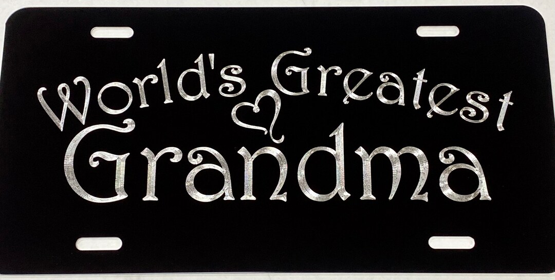 Engraved World’s Greatest Grandma License Plate Car Tag Silver Diamond ...