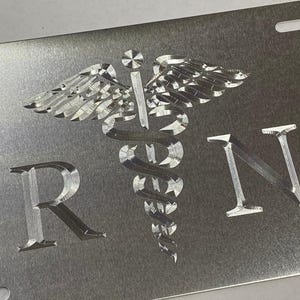 RN Registered Nurse License Plate Engraved Car Tag Silver Diamond ...