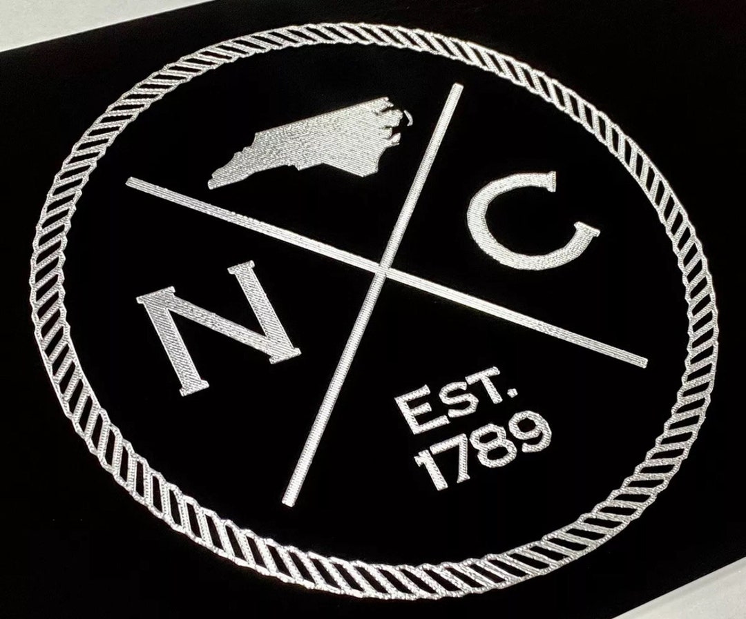 NC North Carolina State License Plate Car Tag Diamond Etched on Black ...
