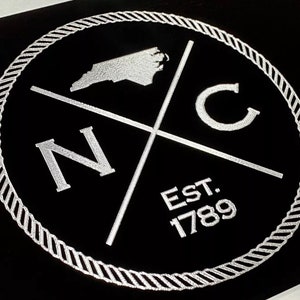 NC North Carolina State License Plate Car Tag Diamond Etched on Black ...