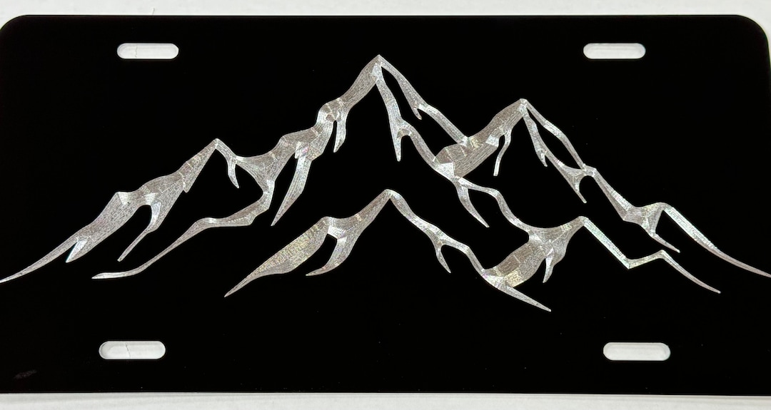 Mountains Gift License Plate Vanity Front Car Tag Diamond Etched ...