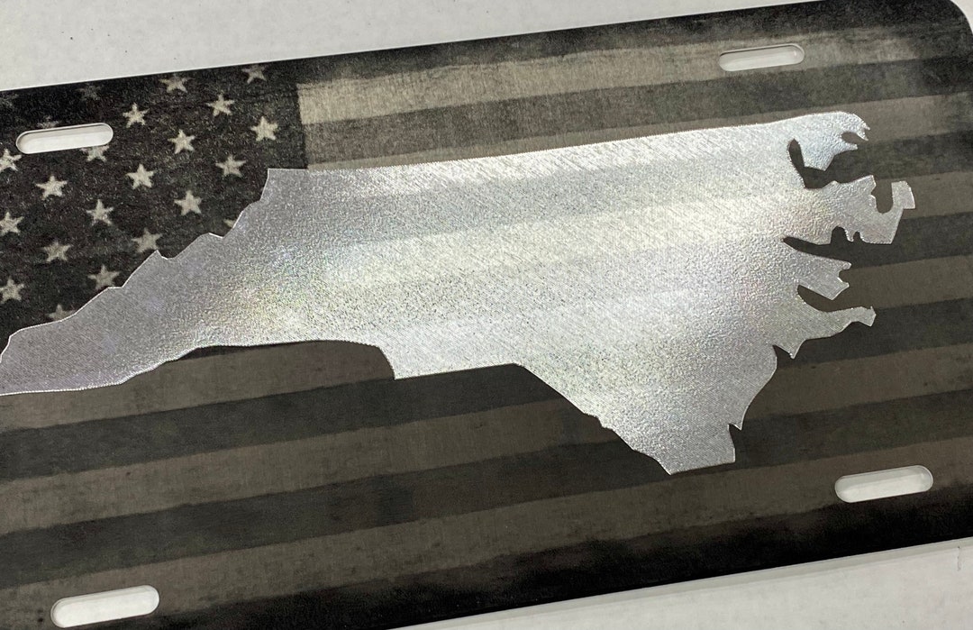 Any State With US Flag Background License Plate Vanity Front Car Tag ...