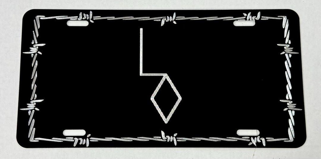 Barbed Wire License Plate Custom Car Tag With Your Name or Text Silver ...