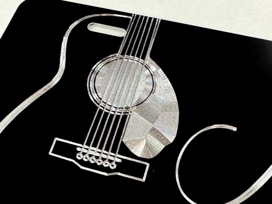 Custom Guitar License Plate Car Tag Diamond Etched Engraved Silver on ...