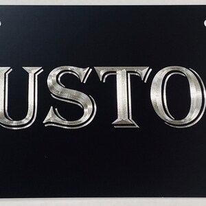 Custom Your Name or Text License Plate MATTE Black Car Tag Diamond ...