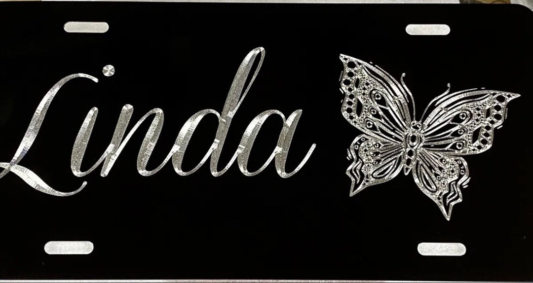 Butterfly Custom License Plate Vanity Front Car Tag Diamond Etched ...